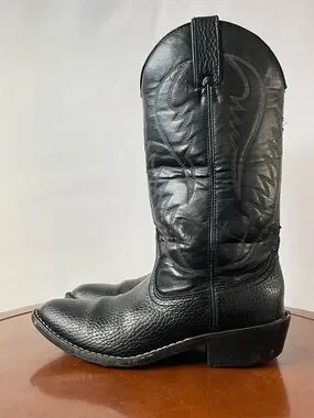 Shoes | Express Rider Mens Trivette Black Faux Leather Cowboy Boots Us ...